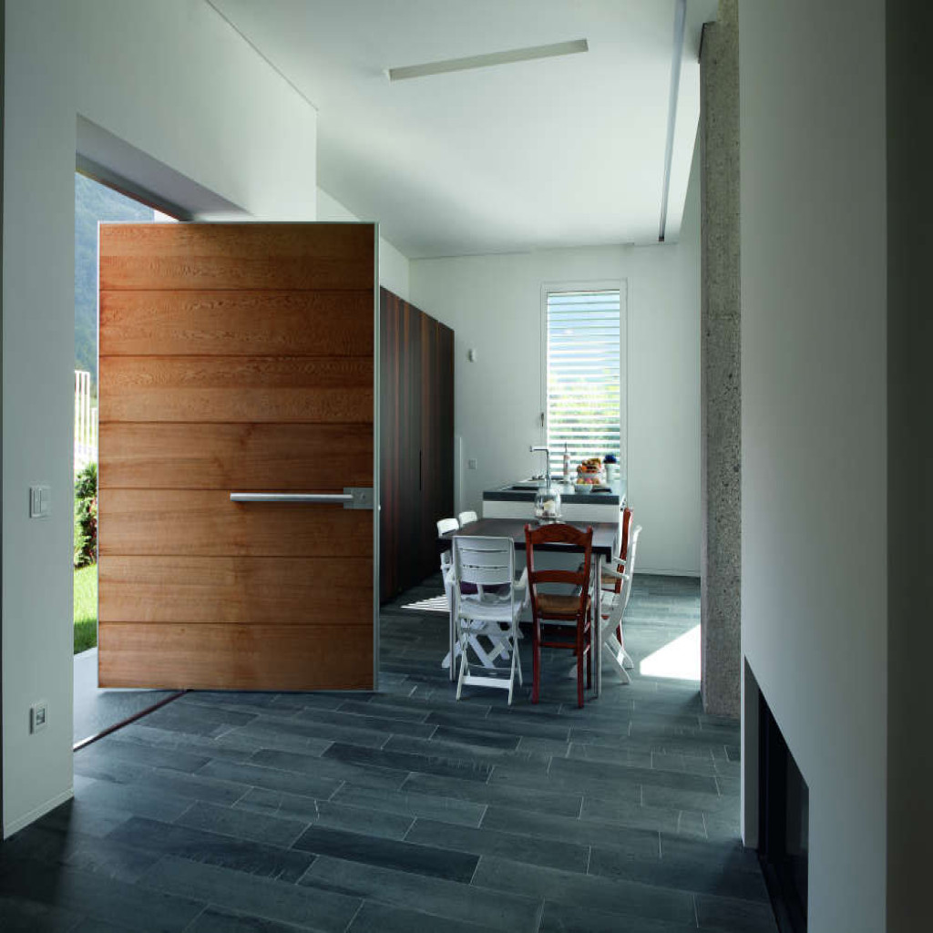 Fiberglass Modern Contemporary Front Entry Door Vertical Lites