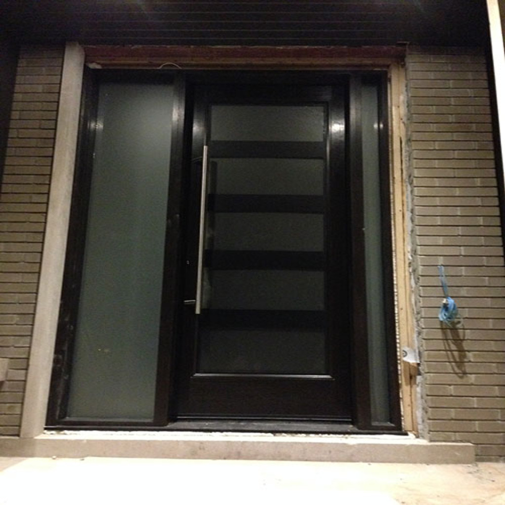 Modern Contemporary Front Entrance Wood Doors with Frosted Glass ...