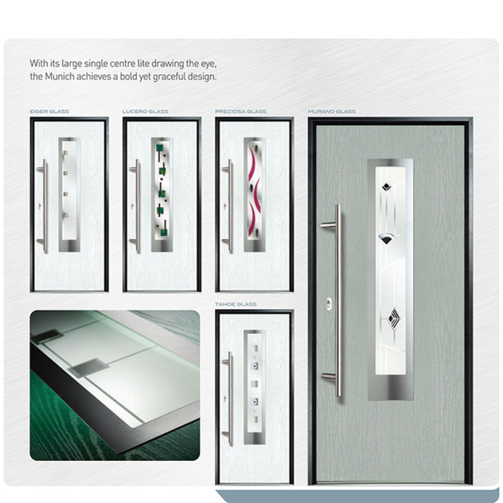 Modern Entry Door- Barcelona design fiberglass door with 4 arch design ...