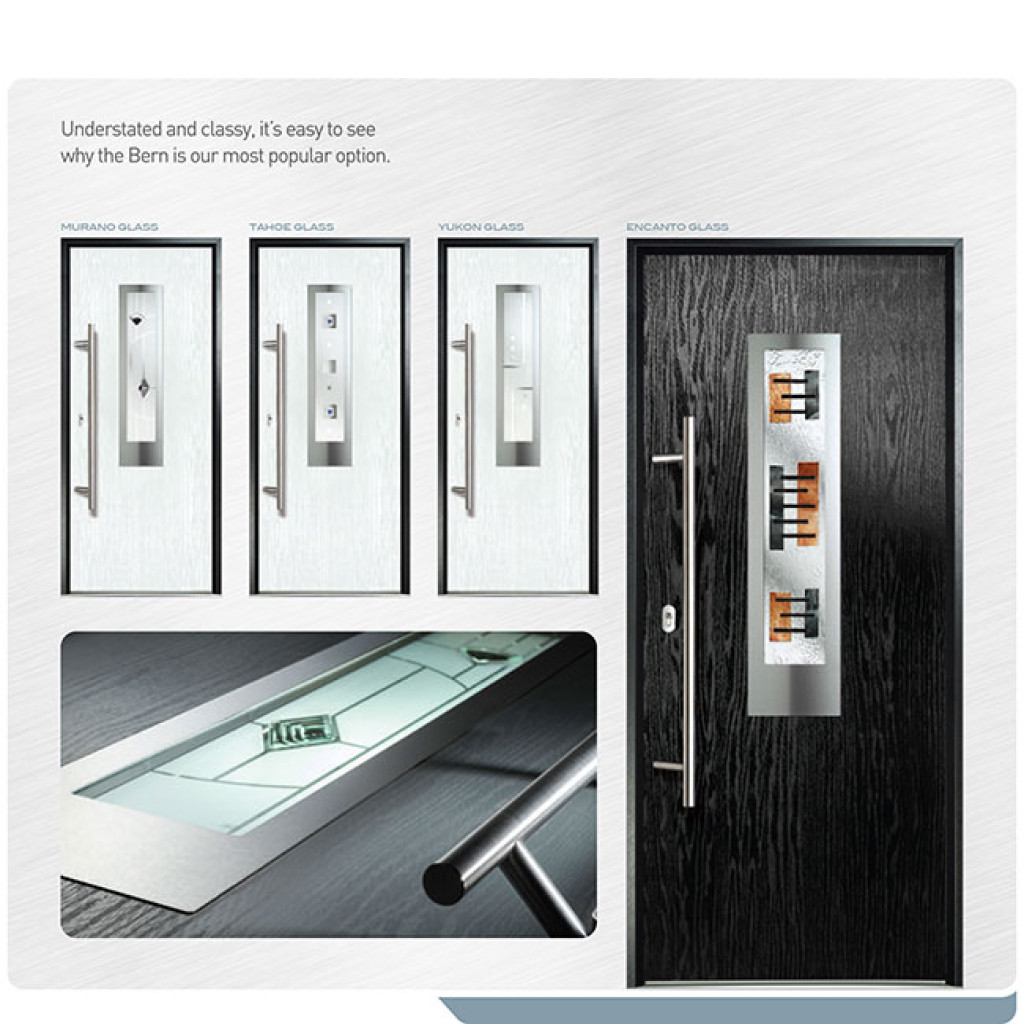 Modern Exterior Door- Fiberglass Modern Entry Door with Stainless Steel ...