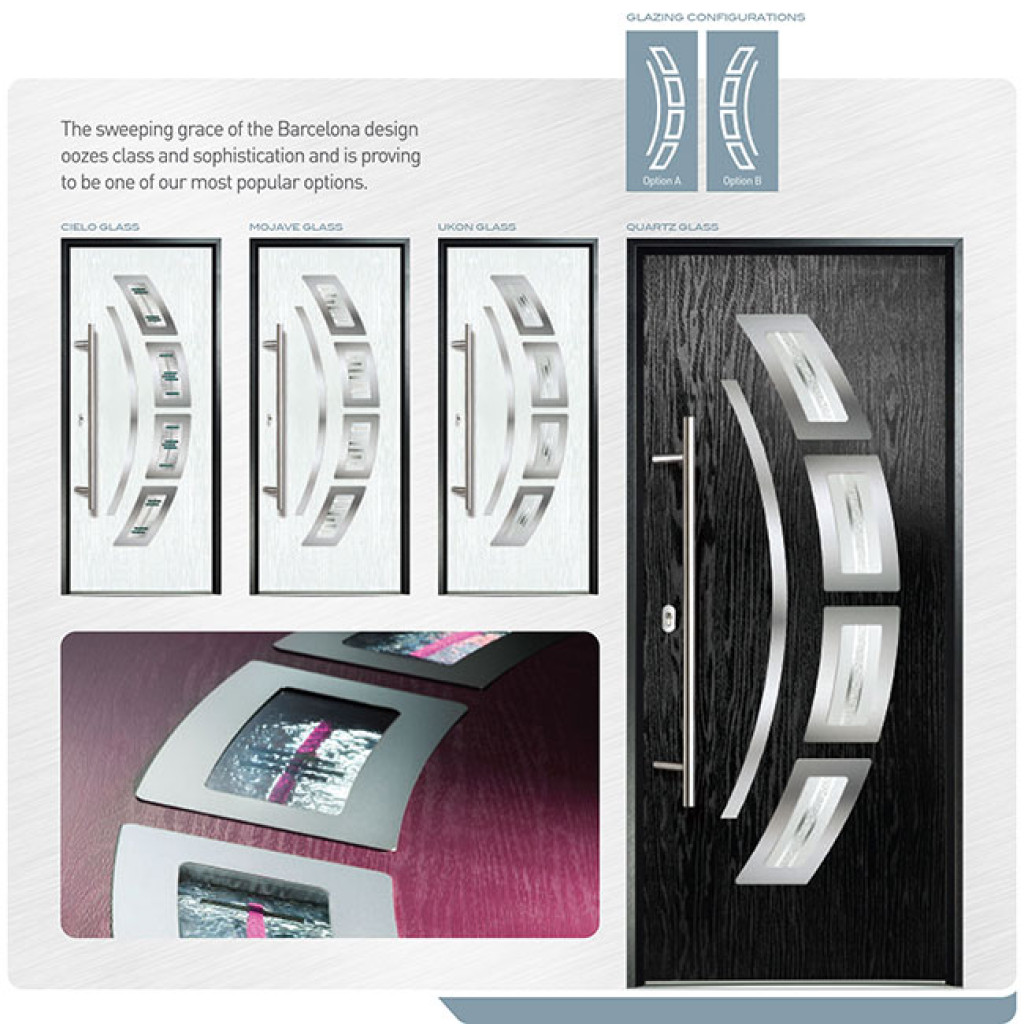 MOdern Front Entry Doors- Fiberglass Smooth Modern Doors with 2 lites ...