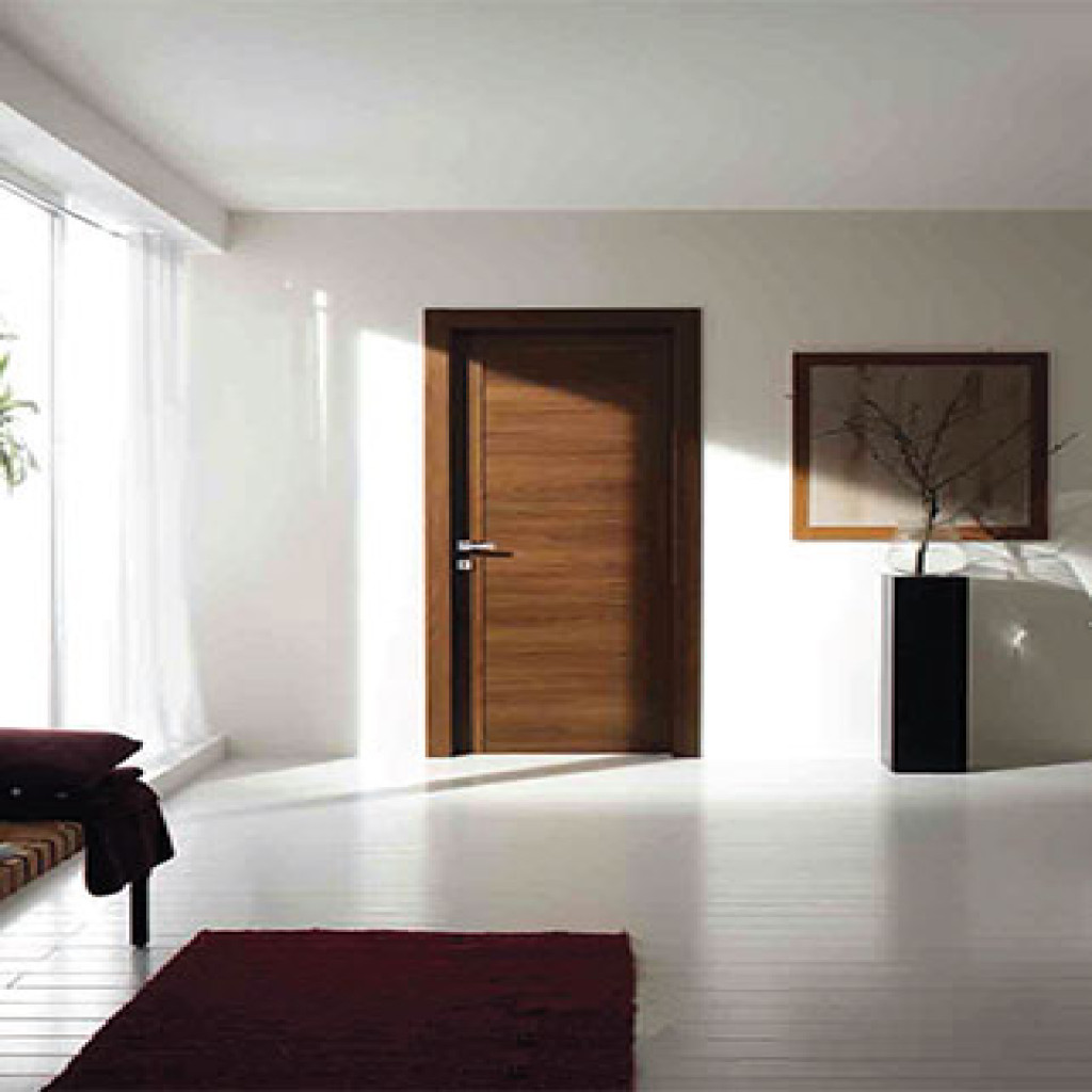 MODERN INTERIOR ITALIAN DOOR WITH MAGNET - HINGED DOOR CANALETTO WALNUT