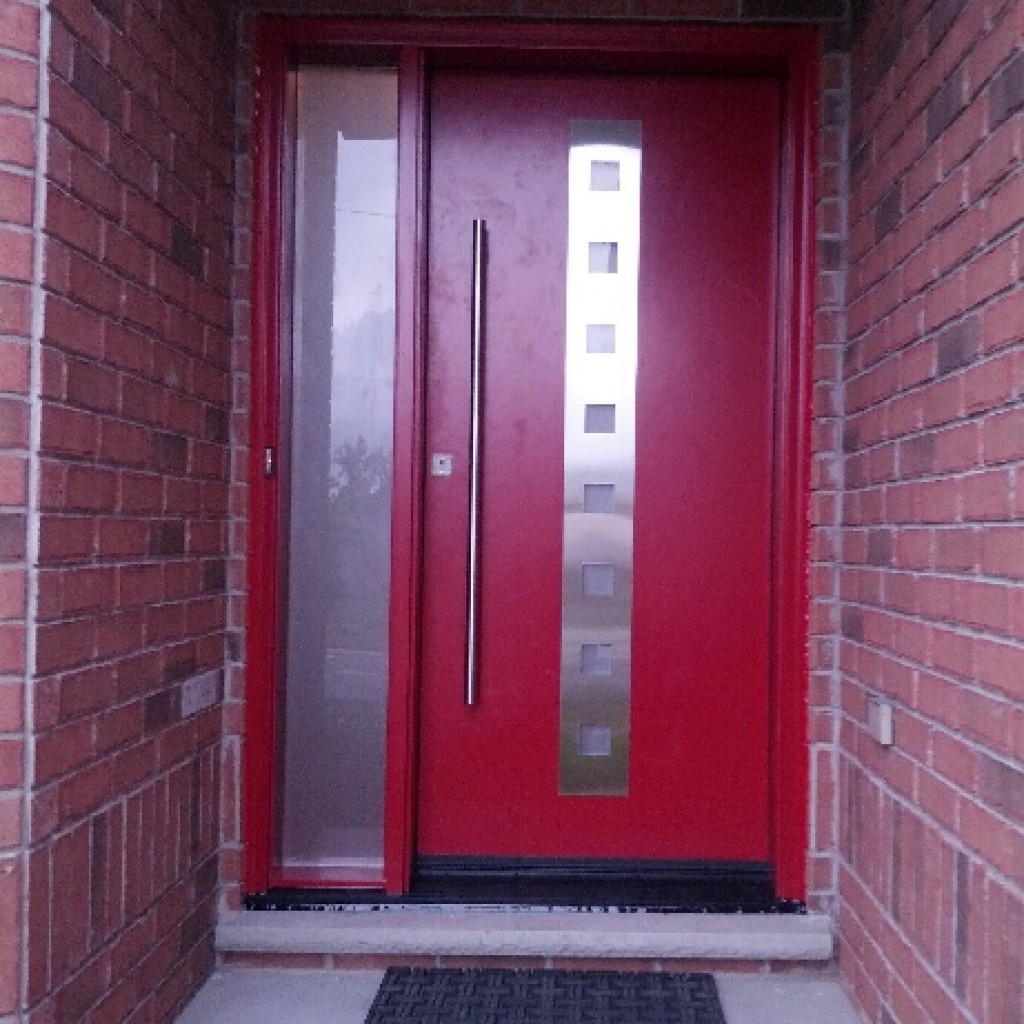 Modern Front Entry Door System with Stainless Steel & Multi Point Lock ...