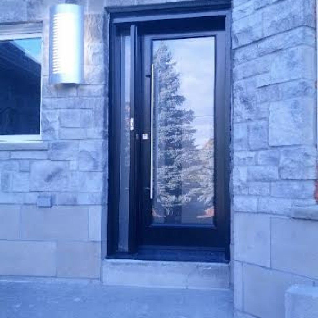 Modern Door-Modern Solid Door with side lite & transom and stainless ...