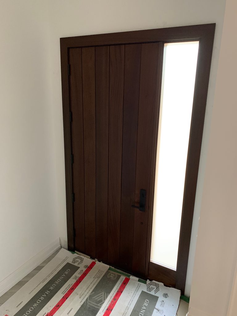 Butcher Block Single Front Entry Door Fiberglass - Modern Doors