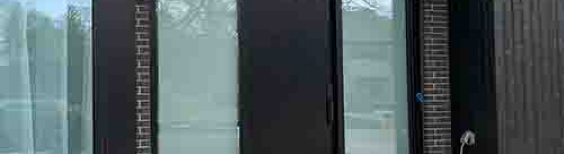 Modern Single Door Zig Zag Design Frosted Glass Side Lites - Modern Doors