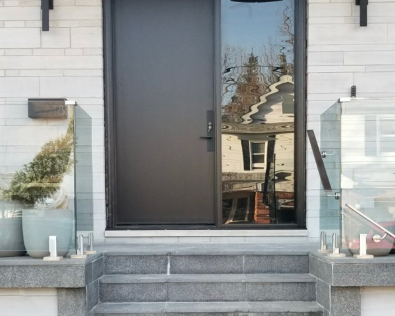 Double Front Entry Door Modern Design Stainless Steel Pull Bar - Modern ...